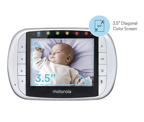 Motorola MBP36S Remote Wireless Video Baby Monitor with 3.5-Inch Color LCD Screen, Remote Camera Pan, Tilt, and Zoom