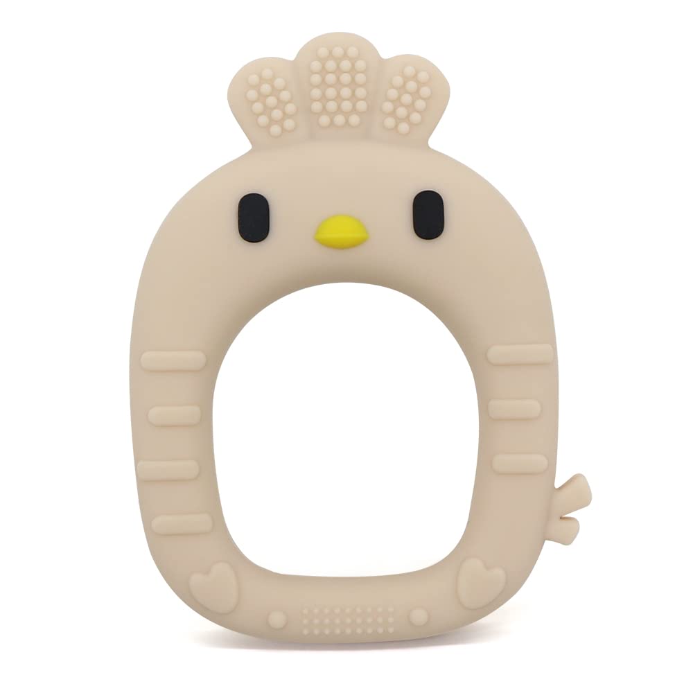 Baby Teether Toy, Anti-Drop Silicone Baby Mitten Teether for Soothing Teething Pain Relief, Baby Chew Toys for Sucking Needs, Groundhog(1 Packs)