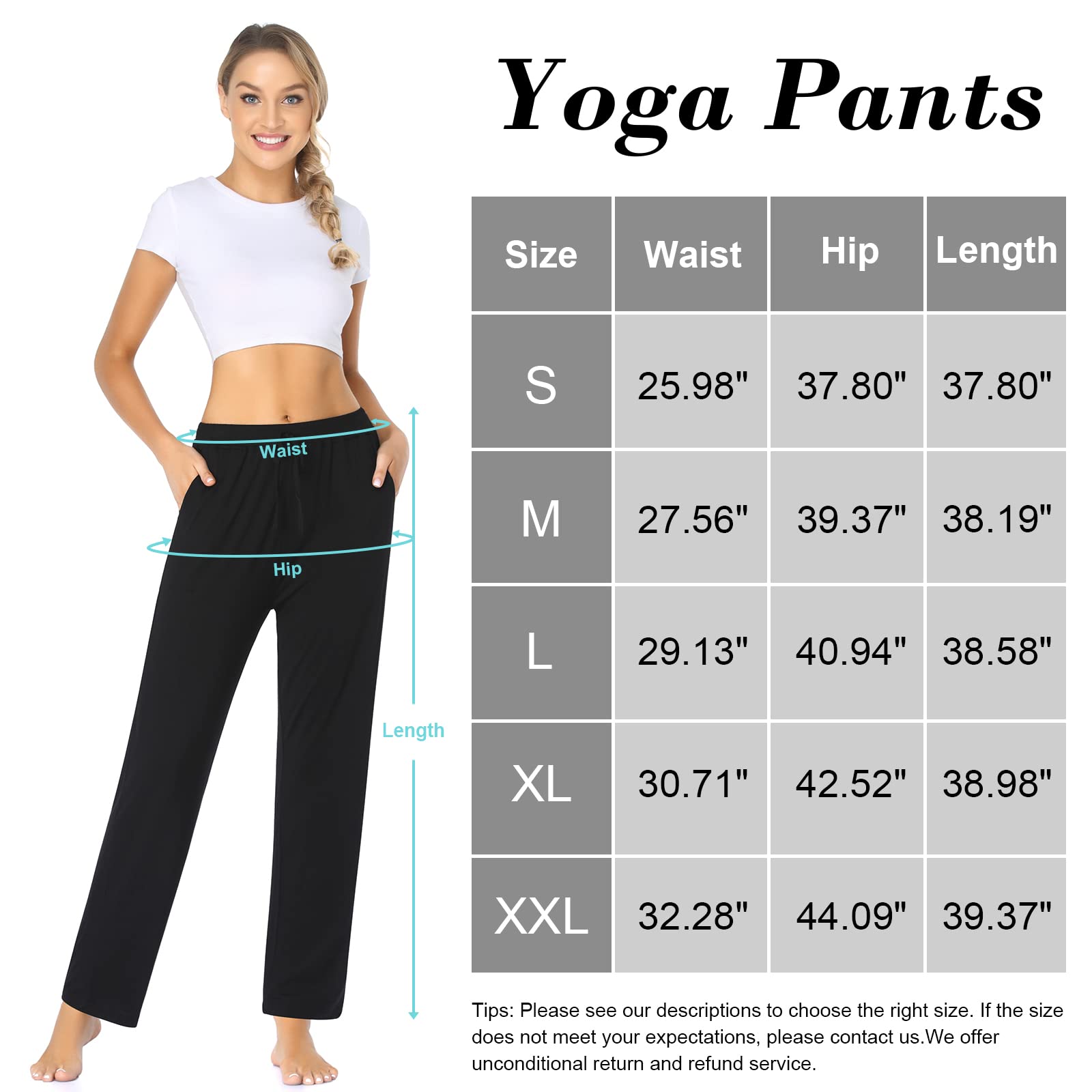 ASIMOON Women's Sweatpants Comfy High Waist Loose Yoga Pants Stretch Casual Workout Pants for Ladies Black
