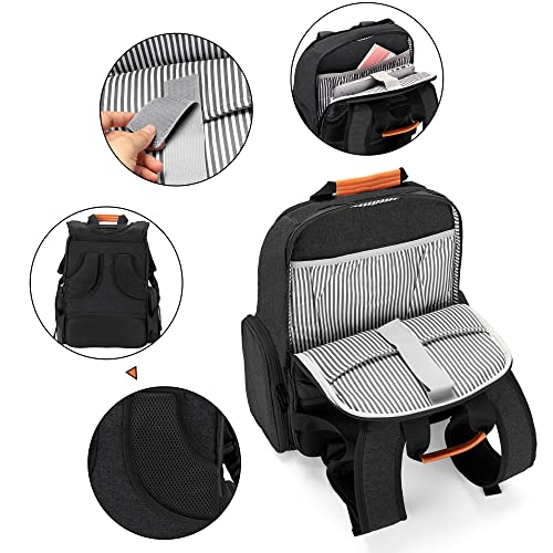 LUXJA Breast Pump Backpack with Pockets for Laptop and Cooler Bag, Pump Bag for Working Mothers (Fits Most Major Breast Pump), Black