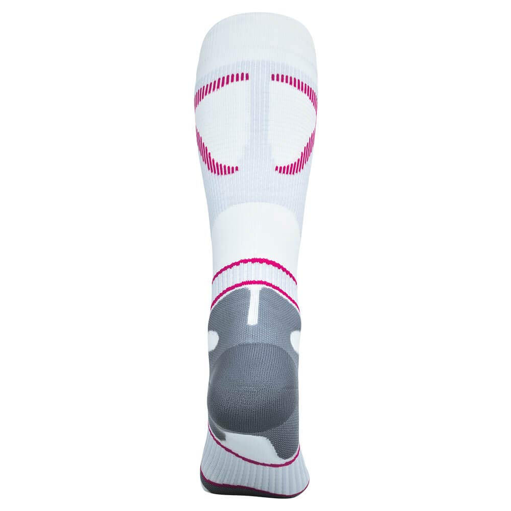 Bauerfeind Run Performance Compression Socks - Targeted Compression Zones - Increased Ankle Stability - Heel and Sole Relief for Running, Jogging, Walking & Sports (Women, White, 9.5-11, L)