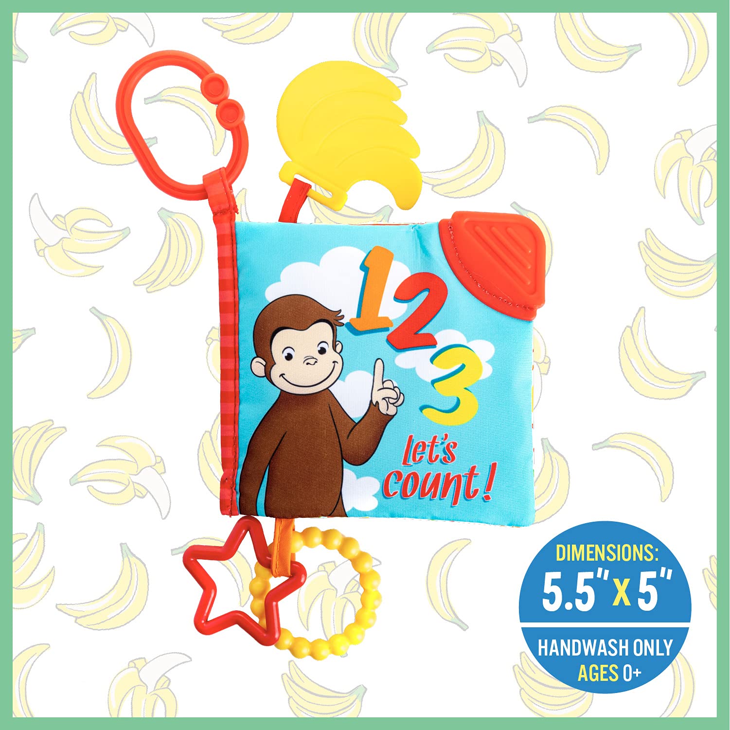 KIDS PREFERRED Curious George Soft Book with Teether and Crinkle