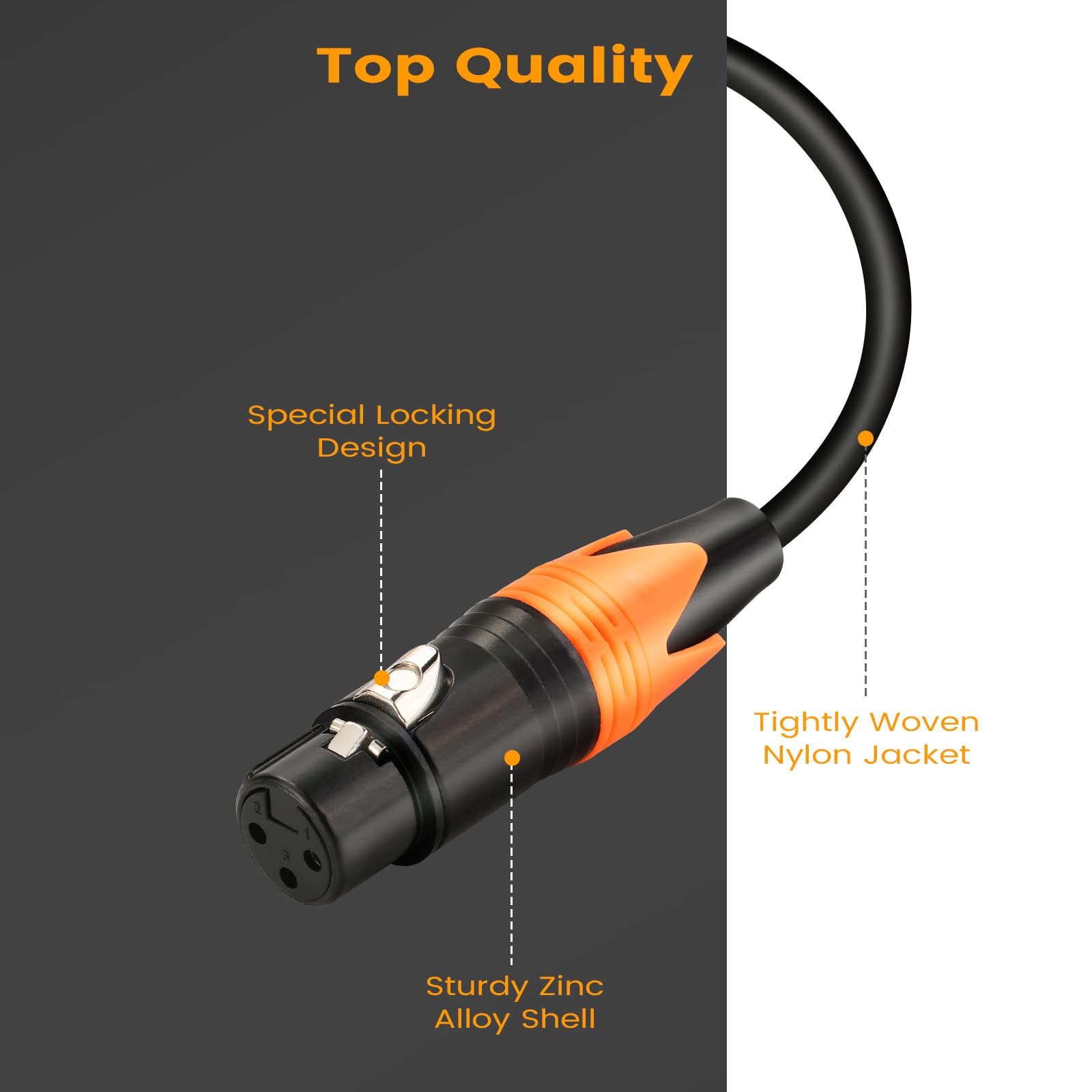 Asmuse 2Pack XLR Microphone Cable, Male to Female Balanced Microphone Cord, Durable & Flexible, Noise-Cancelling Mic Cables (3m/10ft, 2 Pack)