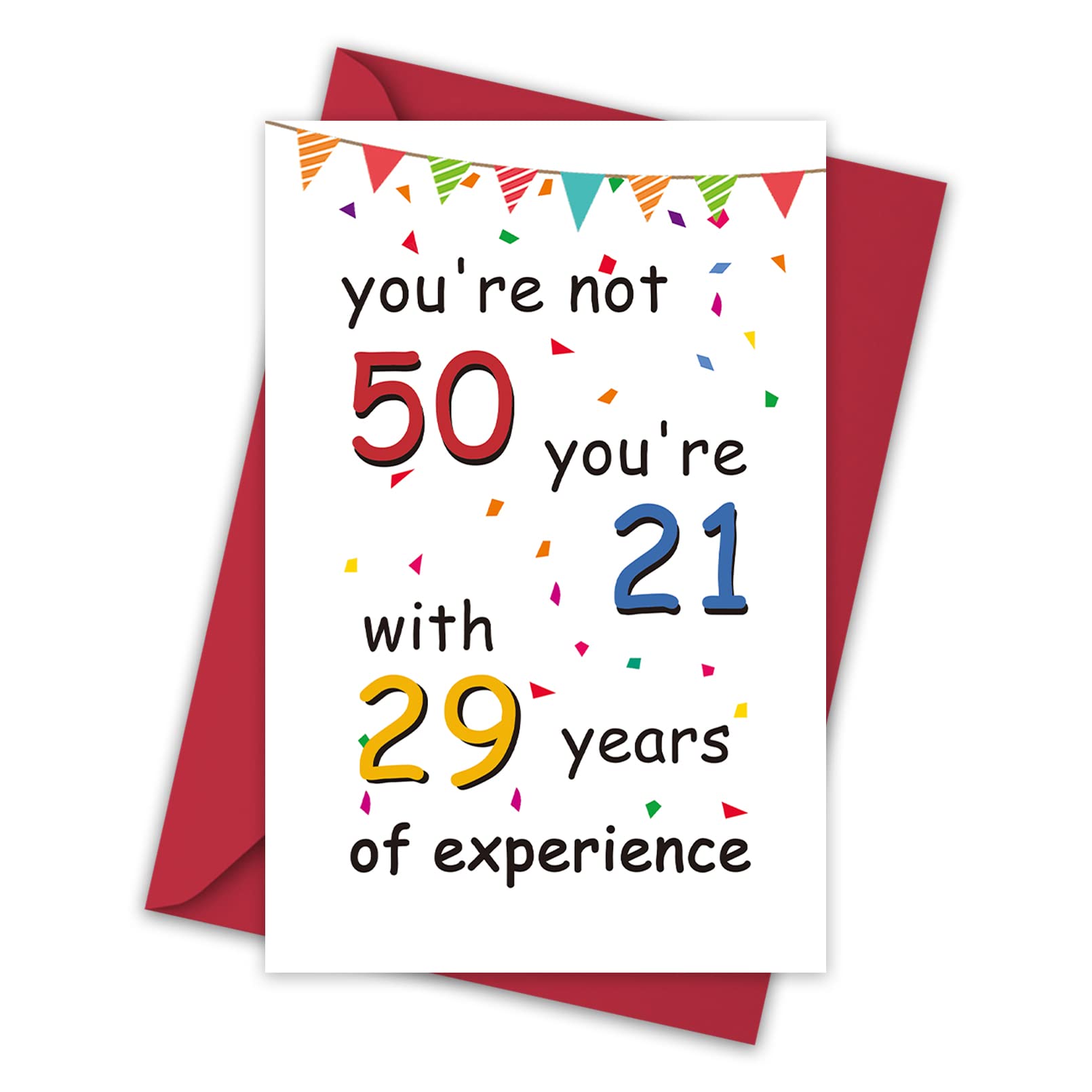 Funny 50th Birthday Card, Humorous 50 Years Old Bday Card, Unique 50th B-day Card for Mom Dad Sister Aunt...