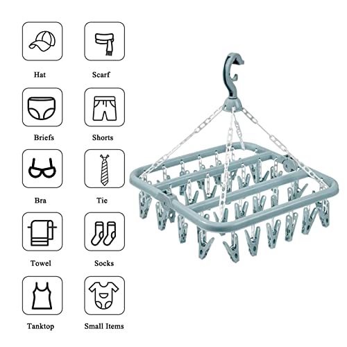 GUYOS Sock Dryer Rack, 13x14in Sock & Clothes Drying Hanger, Clothes Drying Hanger with a Powerful Motor, Foldable Underwear Hanger, Bra Hanger for Hanging Underwear, Towels & Laundry Accessories