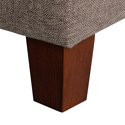 Homepop Home Decor | Tufted Ainsley Button Storage Ottoman Bench with Hinged Lid | Ottoman Bench with Storage for Living Room & Bedroom, Brown