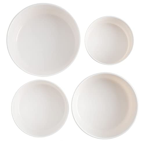 Gibson Home Mauna Melamine 8 Piece Nesting Food Storage Set W/PP Lid- 54OZ, 40OZ, 27OZ, 19OZ β Ice White (135400.08)