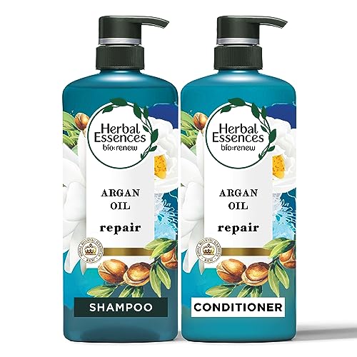 Herbal Essences Shampoo and Conditioner Set Repairing Argan Oil of Morocco with Natural Source Ingredients, Color Safe, BioRenew, 20.2 Fl Oz, 2 Count