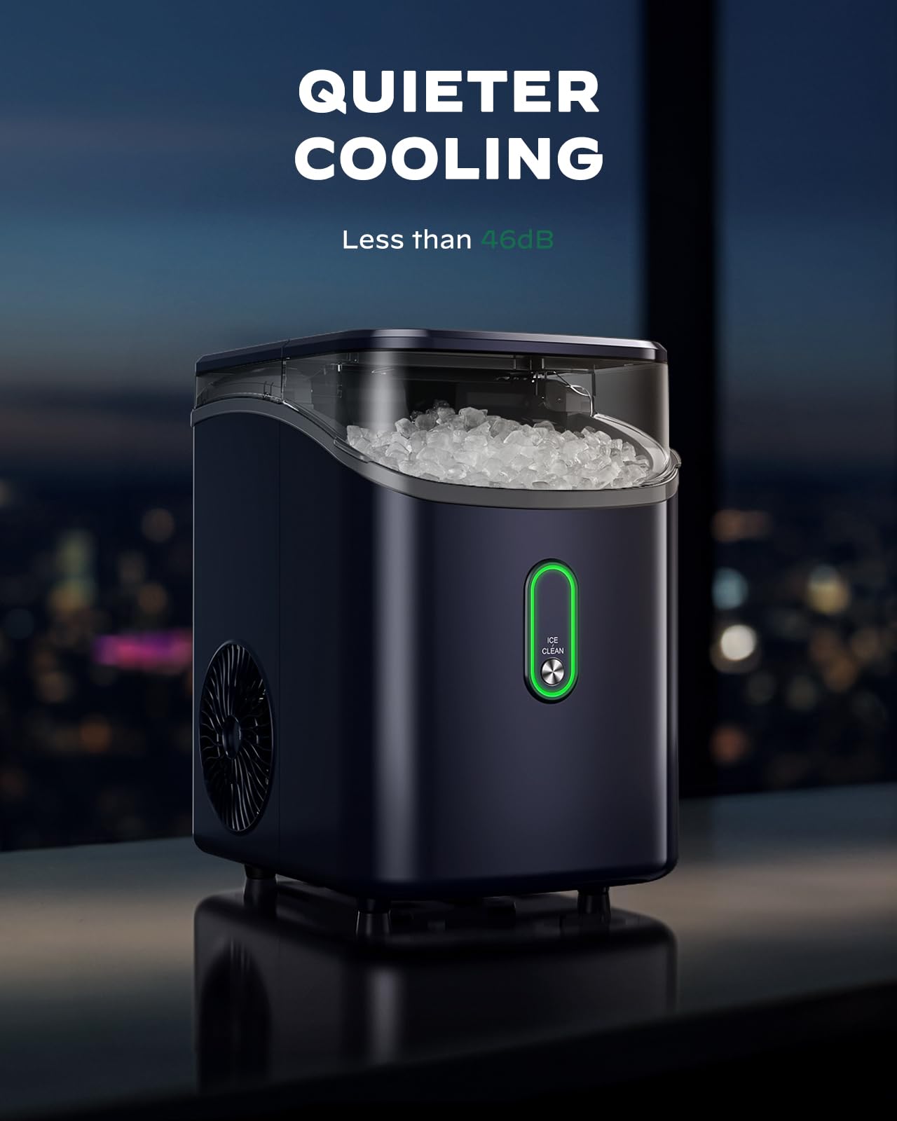 Silonn Nugget Ice Maker Countertop, Pebble Ice Maker with Soft Chewable Ice, One-Click Operation Ice Machine with Self-Cleaning, 33lbs/24H for Home,Kitchen,Office