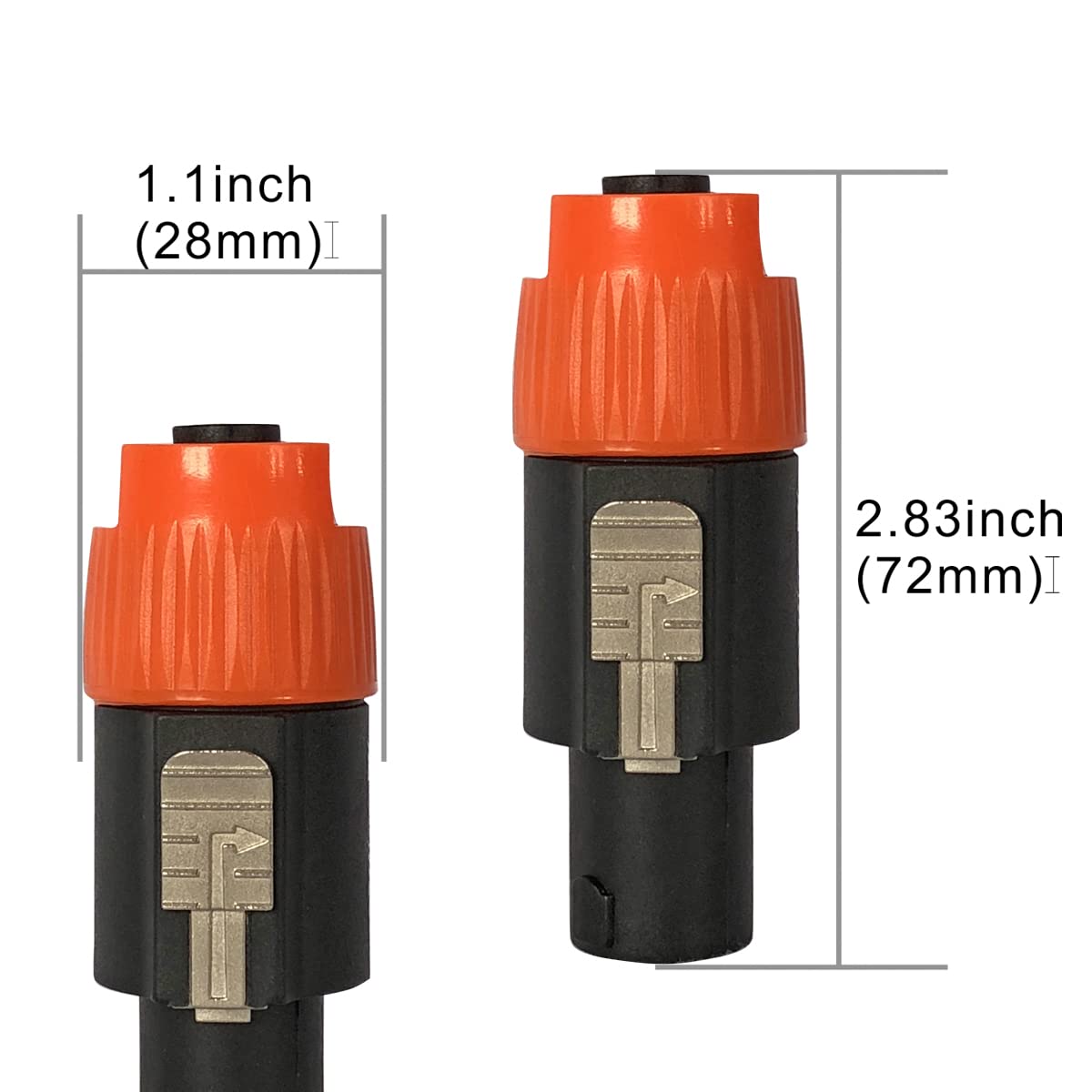 ASNIGBAX Speakon to 1/4 Adapter -2 Pack, Speakon Male to 1/4" TS Female Converter Connectors