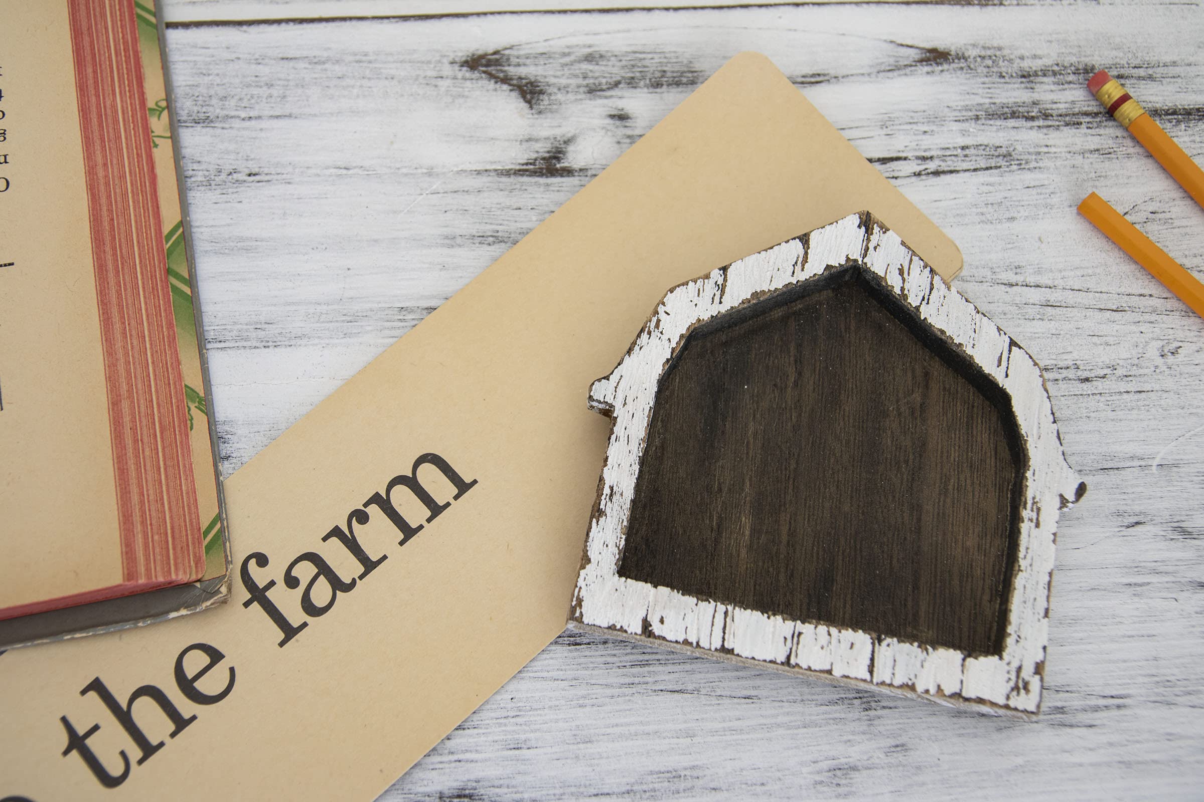 Foreside Home & Garden White Rustic Antique Wood Barn Shaped Decorative Storage Trinket Tray
