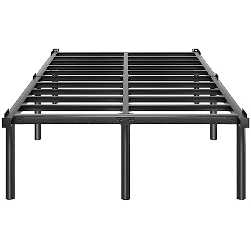 HAAGEEP Metal Bed Frame Queen Size - 20 Inch Platform Bed Frames No Box Spring Needed Tall Black Bedframe Heavy Duty