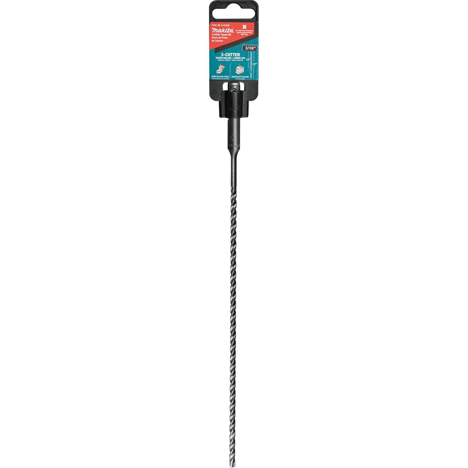 Makita B-61008 3/16" x 12" SDS-Plus Bit, 3-Cutter