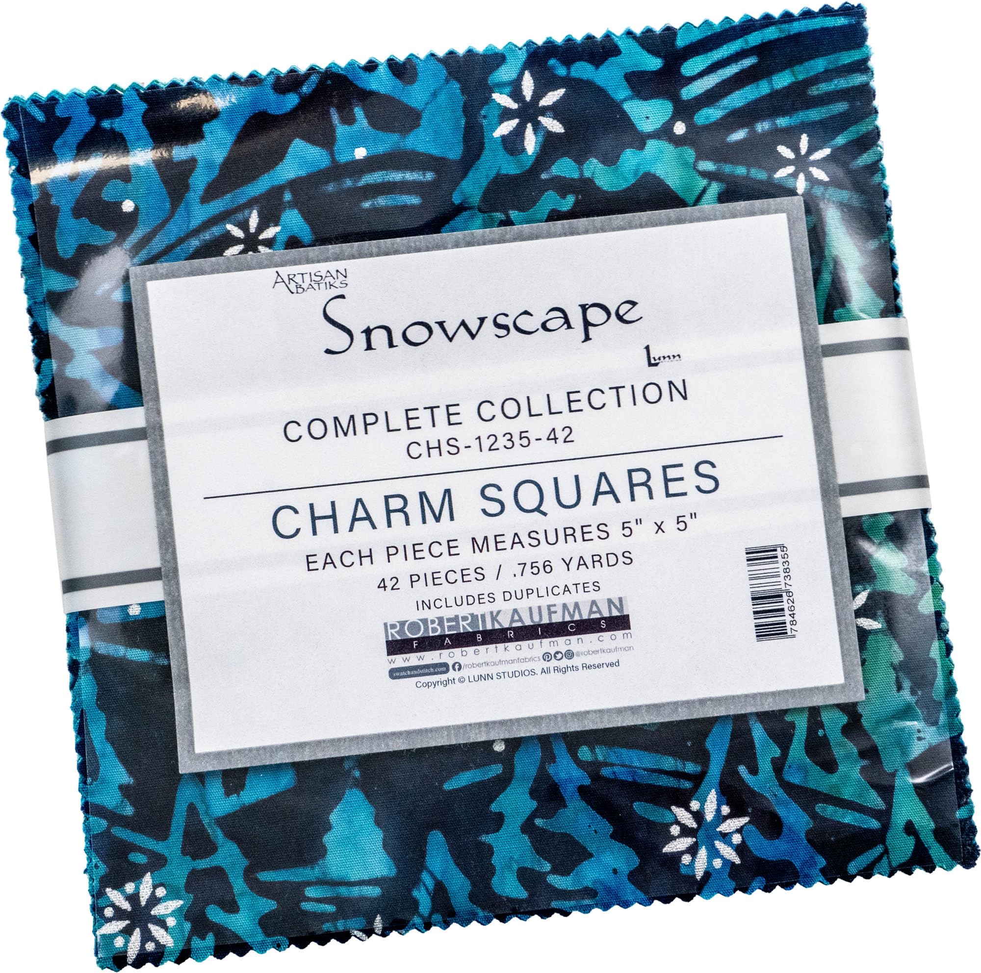 Lunn Studios Artisan Batiks Snowscape 42 5-inch Squares Charm Pack Robert Kaufman CHS-1235-42