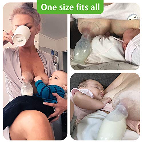 Haakaa Silicone Breast Pump with Suction Base and Flower Stopper 100% Food Grade Silicone BPA PVC and Phthalate Free (5oz/150ml) (White)