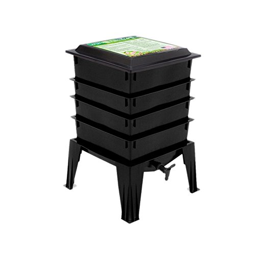 Nature's Footprint WF360BW Worm Factory 360 4 Tray with Worms, Black
