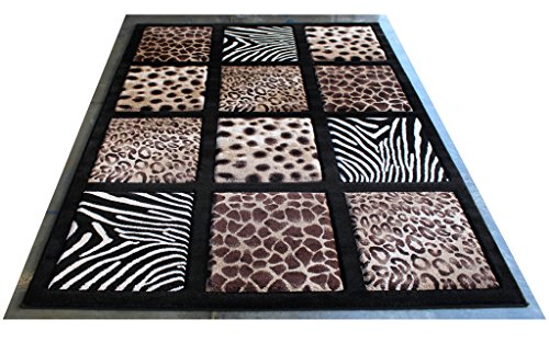 Modern Area Rug Animal Prints 8 Feet X 10 Feet 6 Inch Design S 251 Black
