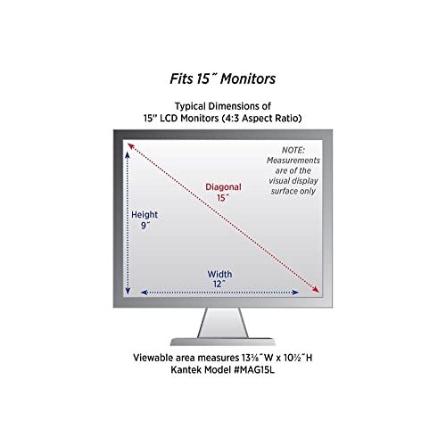Kantek MAXVIEW LCD Monitor Magnifier for 15-Inch Monitors (Measured Diagonally) (MAG15L)