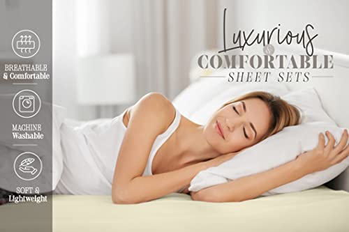 Elegant Comfort Holiday Printed 6-Piece Sheet Set, 1500 Thread Count, Breathable and Super Soft Material, Wrinkle Resistant, Fitted Sheets with Smart Pockets, 6PC King, Burgundy Reindeer