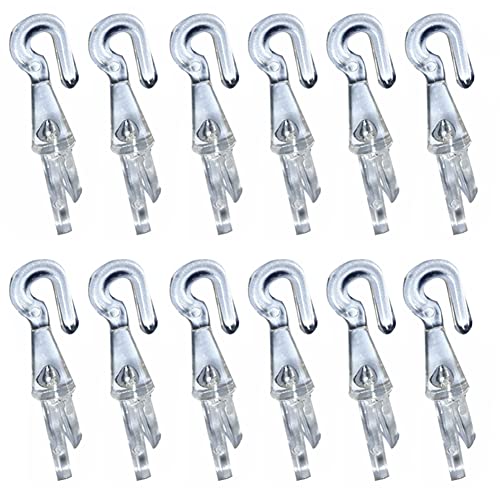 BOOHAO 12 PCS Wand Tip Hook Sleeve Clear Plastic Shapherds Hook Wand Tip Connector Wand Cap Connector Wand Cap Blind Wand Hook Replacement for Circular 6/25"(6mm) Blind Tilt Wand Repair