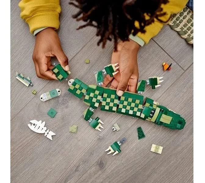 LEGO Creator 3-in-1 Crocodile 31121 Building Toy Featuring Wild Animal Toys (454 Pieces)