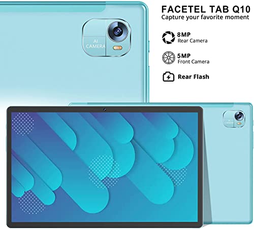 Tablet 10 inch Latest 128 GB ROM Android 11 Q10PRO Tablets:4GB RAM|5G/4G Wi-Fi|Octa-Core|8000mAh|Bluetooth|Google Certified Tablet with Keyboard, Mouse, Earphones etc./Support Split Screen-Green