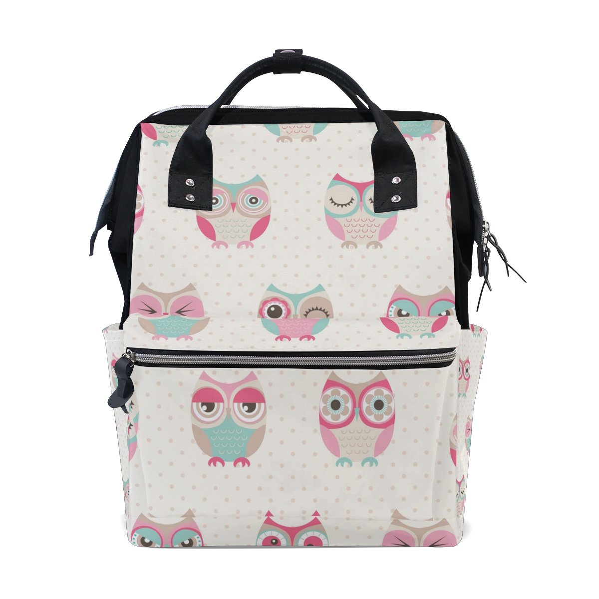 MAPOLO Owls Diaper Backpack Large Capacity Baby Bag Multi-Function Nappy Bags Travel Mom Backpack for Baby Care…
