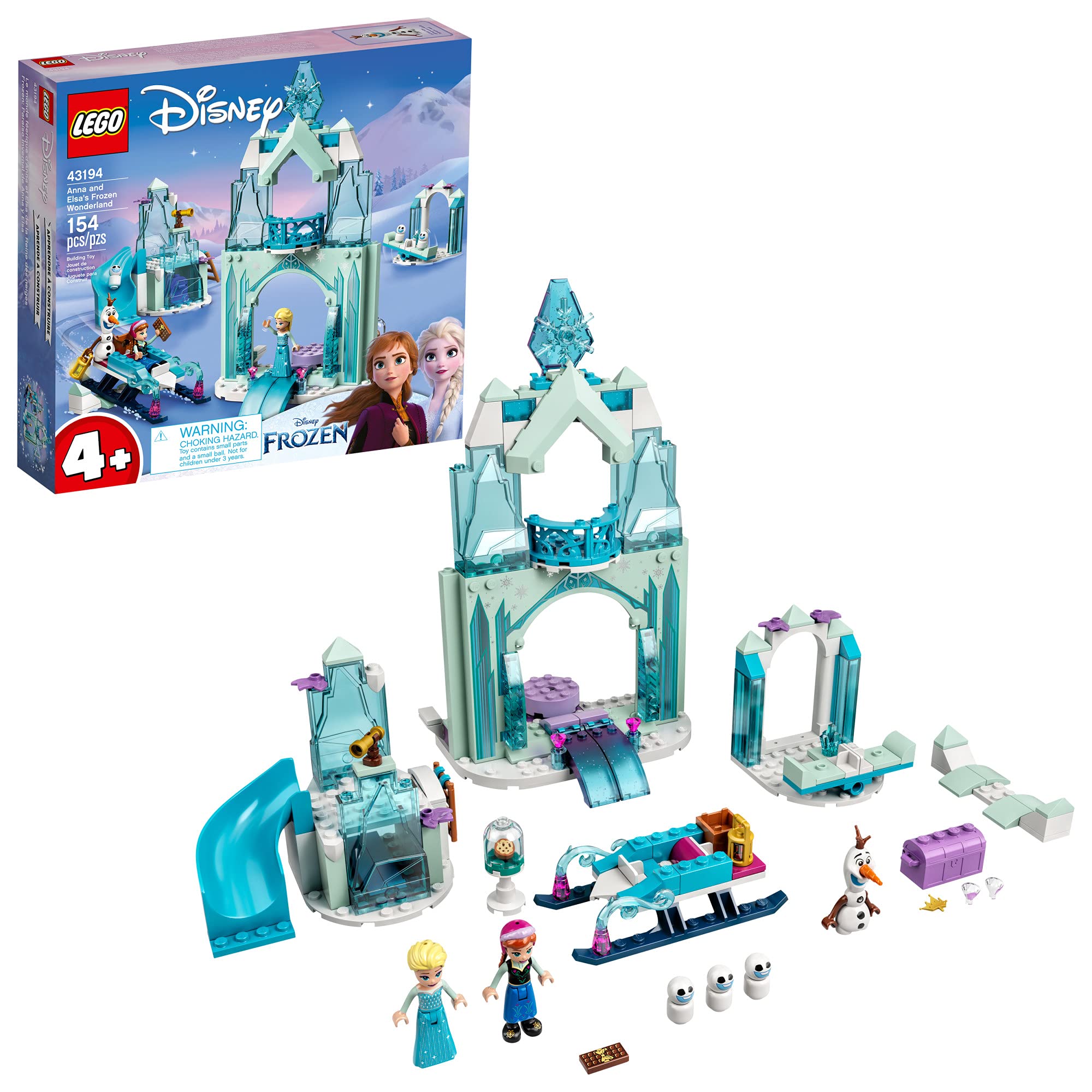LEGO Disney Anna and Elsaās Frozen Wonderland 43194 Castle Toy with Disney Princess Mini-Doll Figures, Gifts for 4 Plus Years Old Kids, Girls and Boys