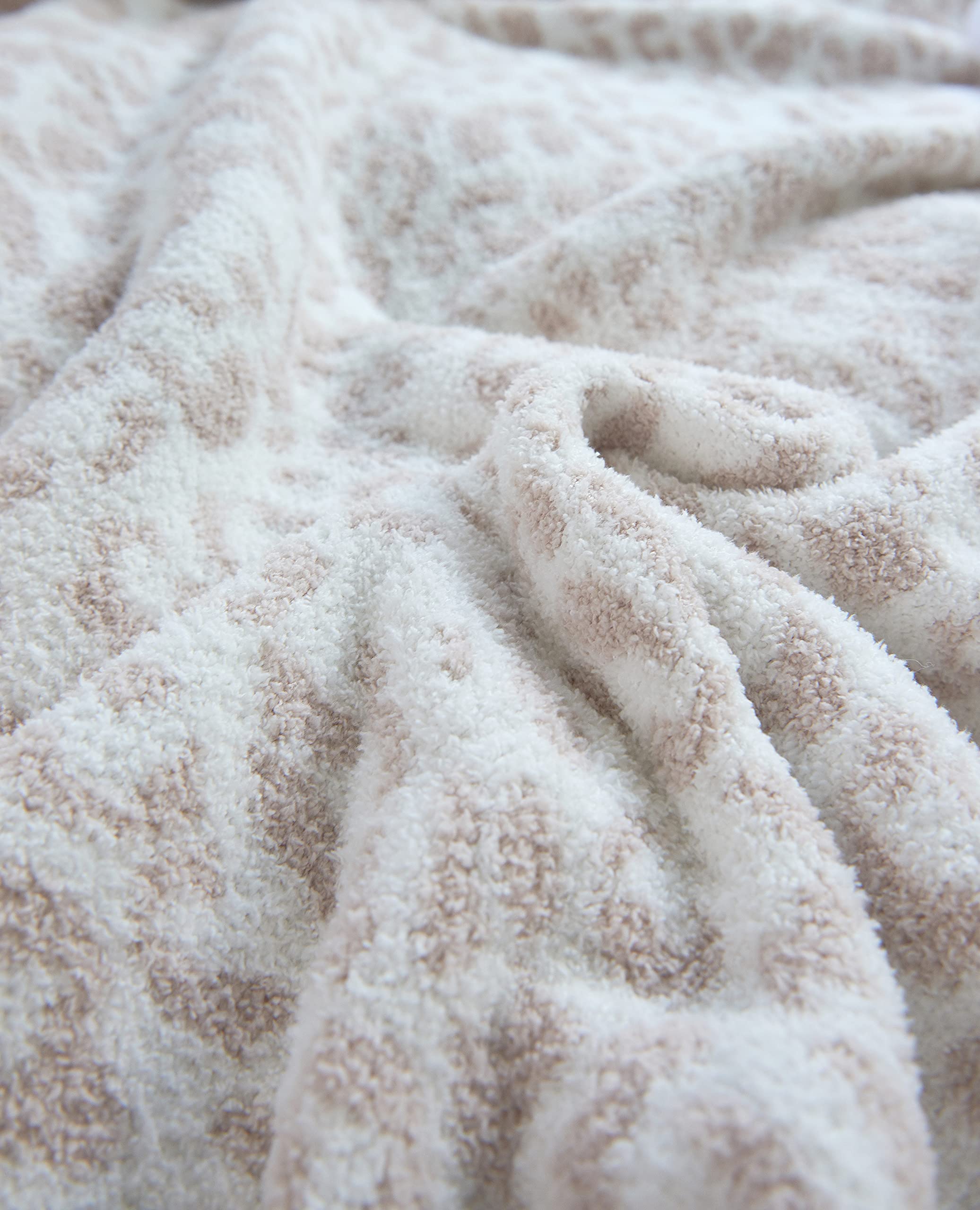Fluffy Microfiber Knitted Blanket Super Soft Cozy Lightweight Blanket 30"X40" (Beige)¡