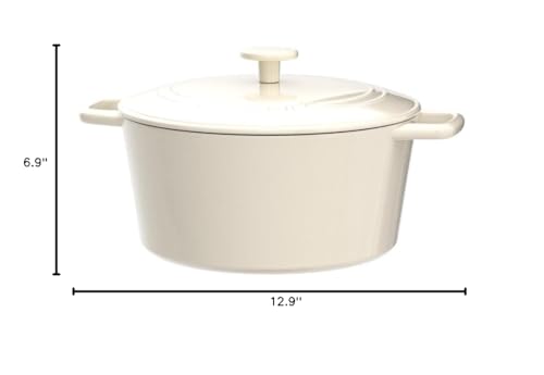 Cuisinart Chef's Classic Enameled Cast Iron Round Covered Casserole (Cream, 7- Quart)