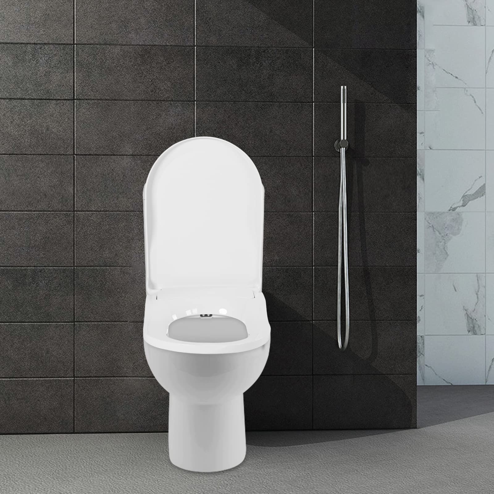 RIAHNEAH Non-Electric Bidet Toilet Seat, Fits Elongated Toilets, White, Dual Nozzle System - Bidet with Easy Installation