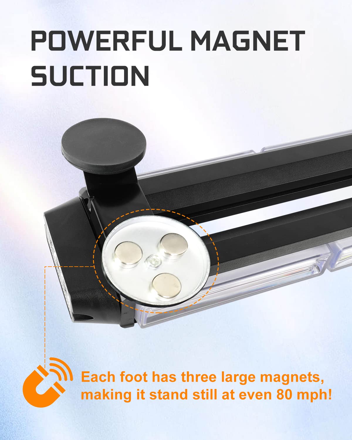 BraveWAY 20 inch LED Strobe Flashing Light Bar- White Amber LED Rooftop Light Bar Double Side Emergency Hazard Warning Beacon Lights for Safety Construction Vehicles Trucks Pickup Snowplow