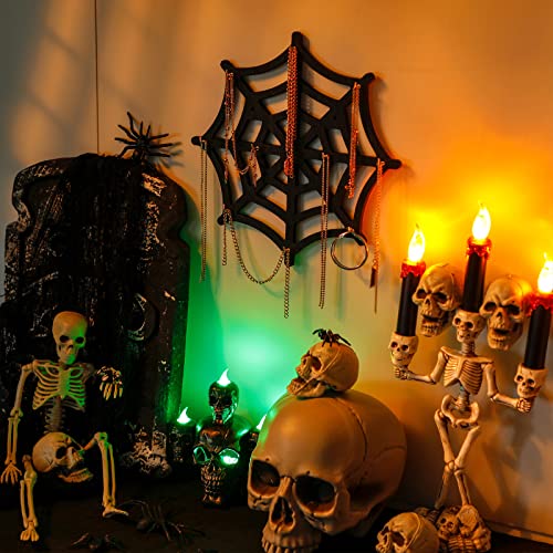 Glenmal Gothic Earring Stand Jewelry Holder Black Key Holder Halloween Bedroom Decor Mount Hanger Decor Organizer for Kitchen Room Home Front Door Entryway Display (Spider Web)