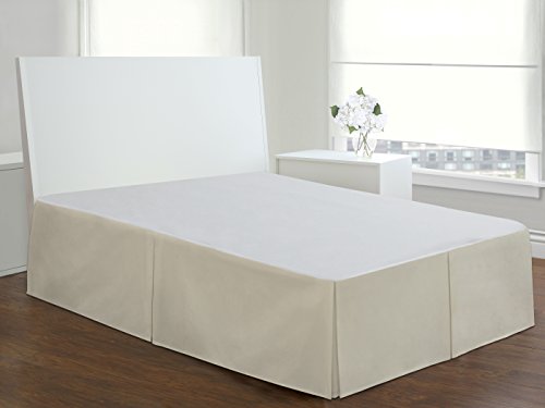 Fresh Ideas Bedding Tailored Bedskirt, Classic 14β Drop Length, Pleated Styling, California King, Ivory
