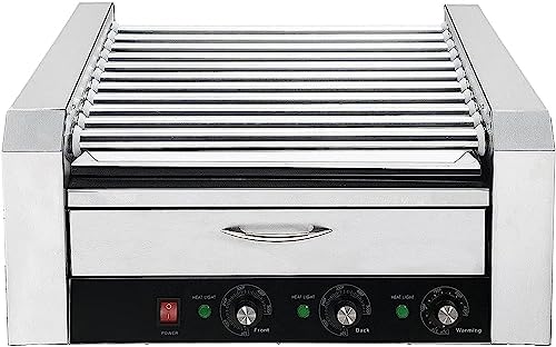 hotdog roller grill Commercial Hot Dog Roller Snack Equipment, Warming Cabinet Hot Dog Maker Sausage Maker, Stainless Steel For Making Hot Dog Sausages Bratwurst