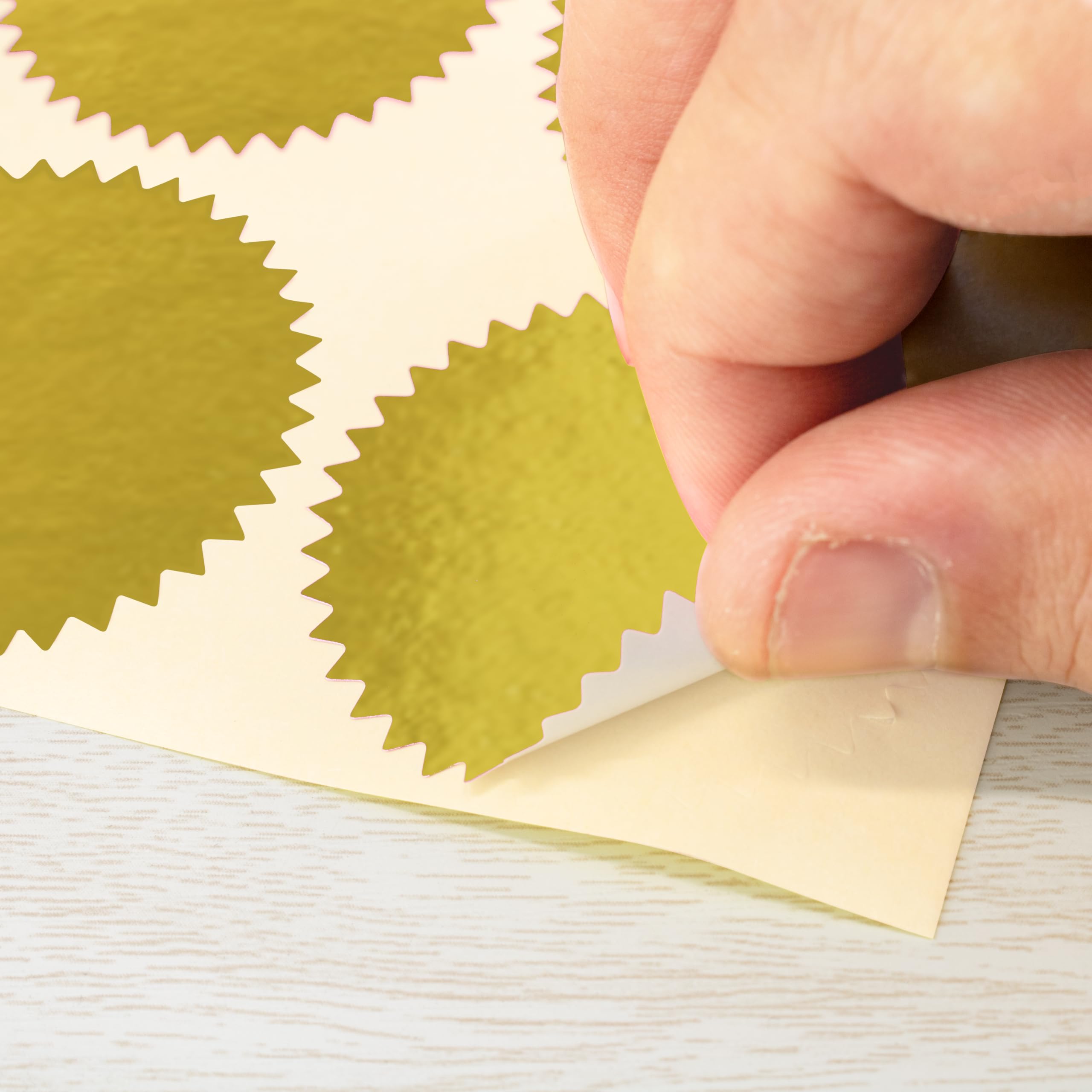 MaxMark 2" Self Adhesive Glossy Gold Seal Labels for Certificates, Library, Notary Embossing Seals - 100 Count