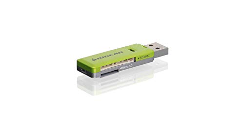 IOGEAR USB 2.0 SD Portable Card Reader - Dual Slot - Rate Up To 480Mbps - USB Powered - SDXC/SDHC/SD/Micro SDXC/Micro SD/Micro SDHC/M2/MS/CF/UHS-I - Mac/Win/Chrome - GFR204SD