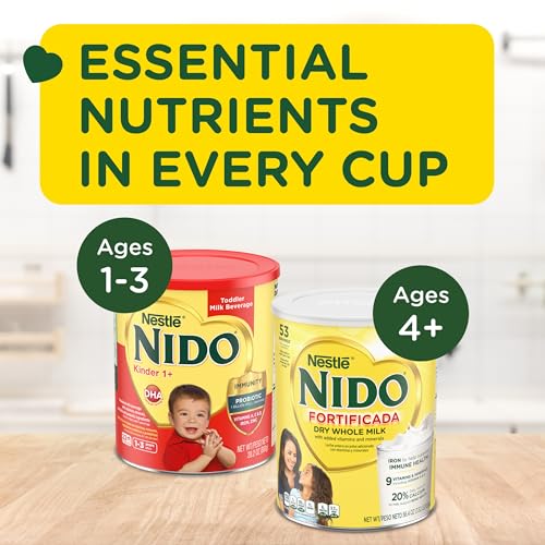 Nestle NIDO Kinder 1+ Toddler Powdered Milk Beverage - 12.6 Oz Canister - Shelf Stable Toddler Drink