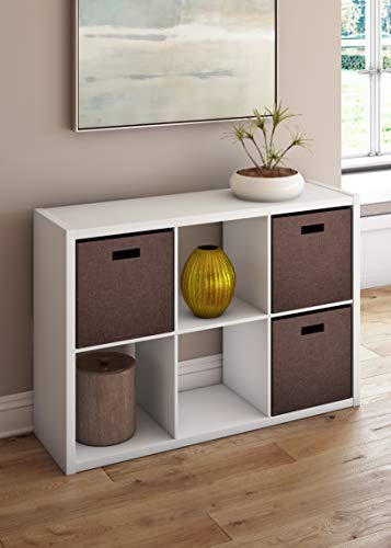 ClosetMaid 6 Cube Storage Shelf Organizer Bookshelf with Open Back, Vertical or Horizontal, Easy Assembly, Wood, White Finish