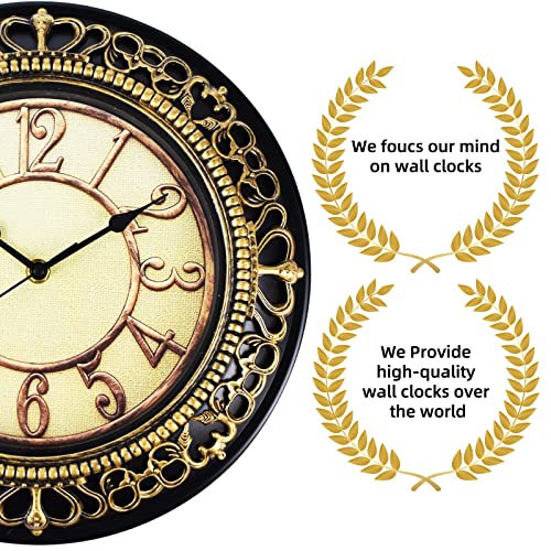 FAERIE Wall Clock for Living Room Decor Large Wall Clock Battery Operated,12 Inches Round Bathroom Clock Silent Kitchen Clock Wall Cute Small Clock Non Ticking Modern Wall Clock Analog Clock