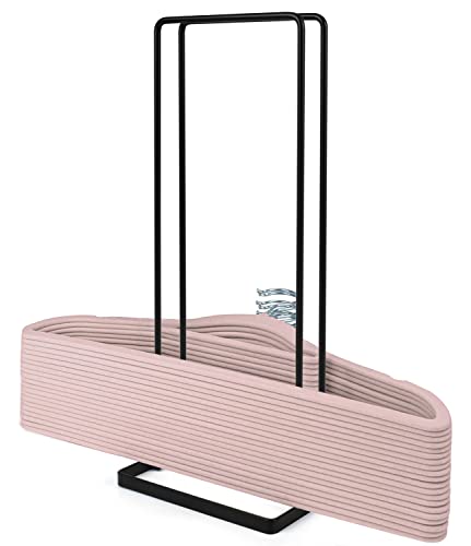 Hanger Storage Stacker Stand, Holds Up 110 Wire Clothes Hangers for Laundry Room Closet Space Saving, Portable Sturdy Hanger Organizer Rack Holder for Adult and Child Clothes Hangers, Keep Room Tidy