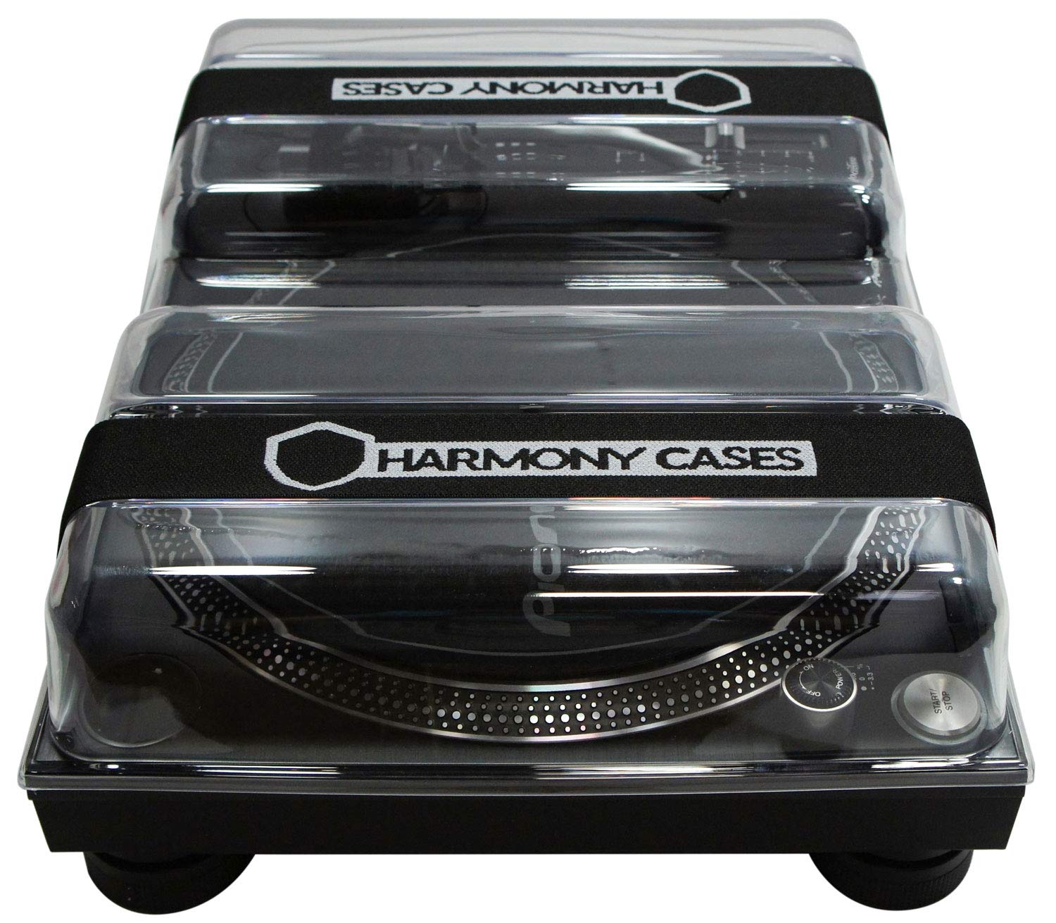 Harmony Audio Cases HC-DC3 Protective DJ Gear Saver Polycarbonate Hard Plastic Dust Cover Case Compatible with Pioneer PLX-1000 Turntable Deck (Includes Stretch Bands)