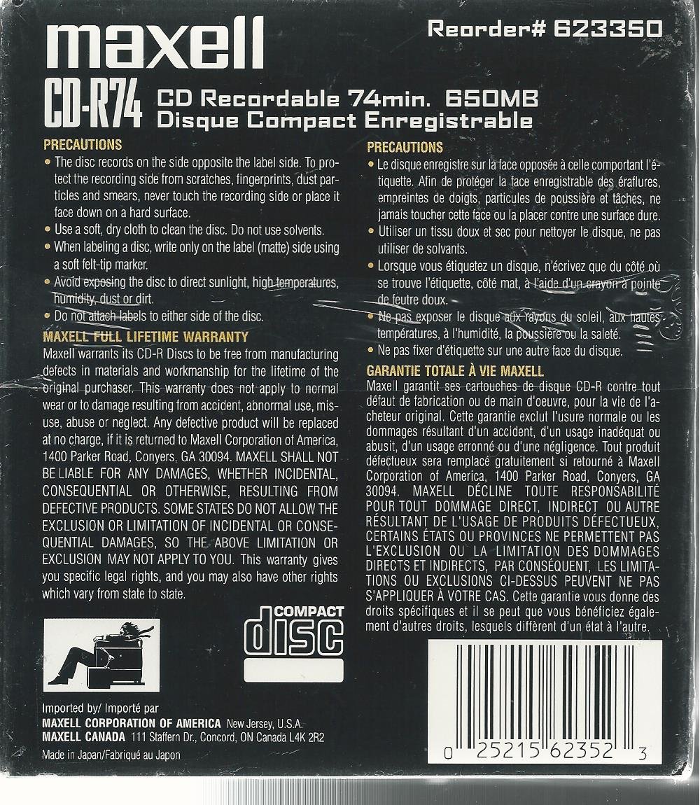 Maxell Digital Media CD-R 74-Minute (5-Pack)