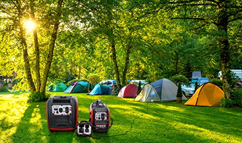 All Power America APG2000IS, 2300 Watt Compact & Quiet Portable Inverter Generator, Powered Gas Powered & Parallel Function Ready, 2300W, Red