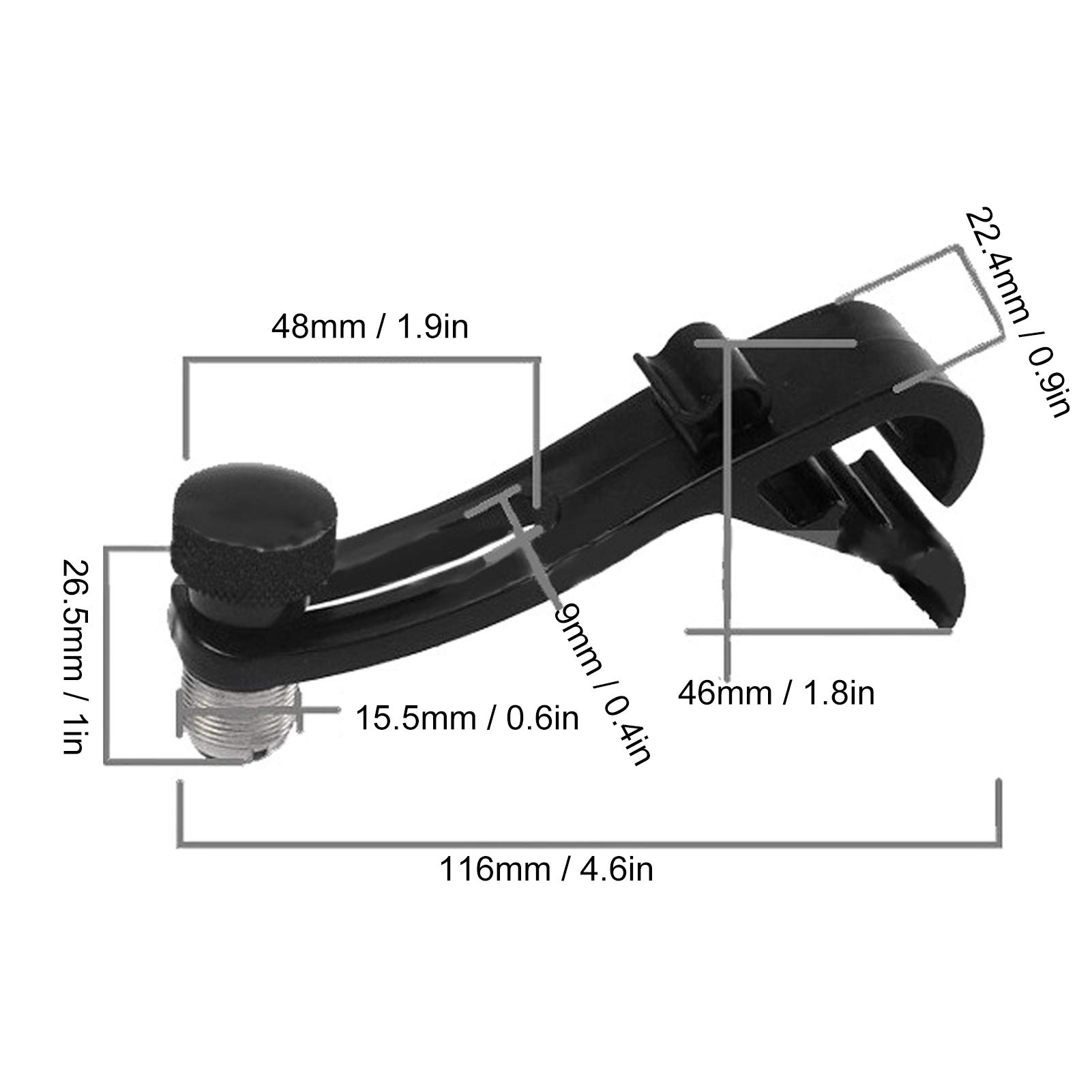 AYNEFY 4Pcs Drum Microphone Clip Shockproof Securing Clamp Holder Musical Instrument Supplies Shockproof Drum Rim Microphone Clip for Microphone Clamps Holder with Groove Gear