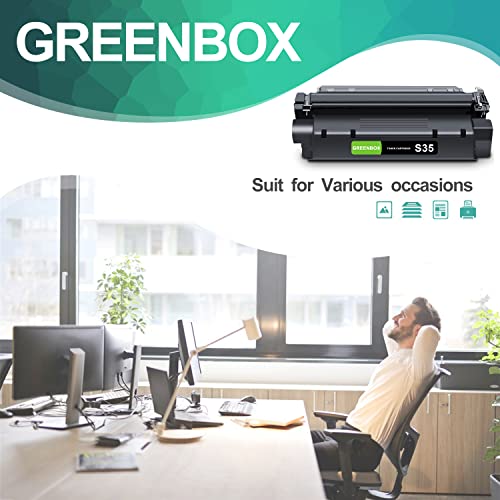 GREENBOX Compatible Canon S35 Toner Cartridge Replacement for Canon 7833A001AA Toner for imageCLASS D300 D310 D320 D340 D360 D383 Faxphone L170 L360 L380S Laser Class PC-D320 PC-D340 (1 Black)