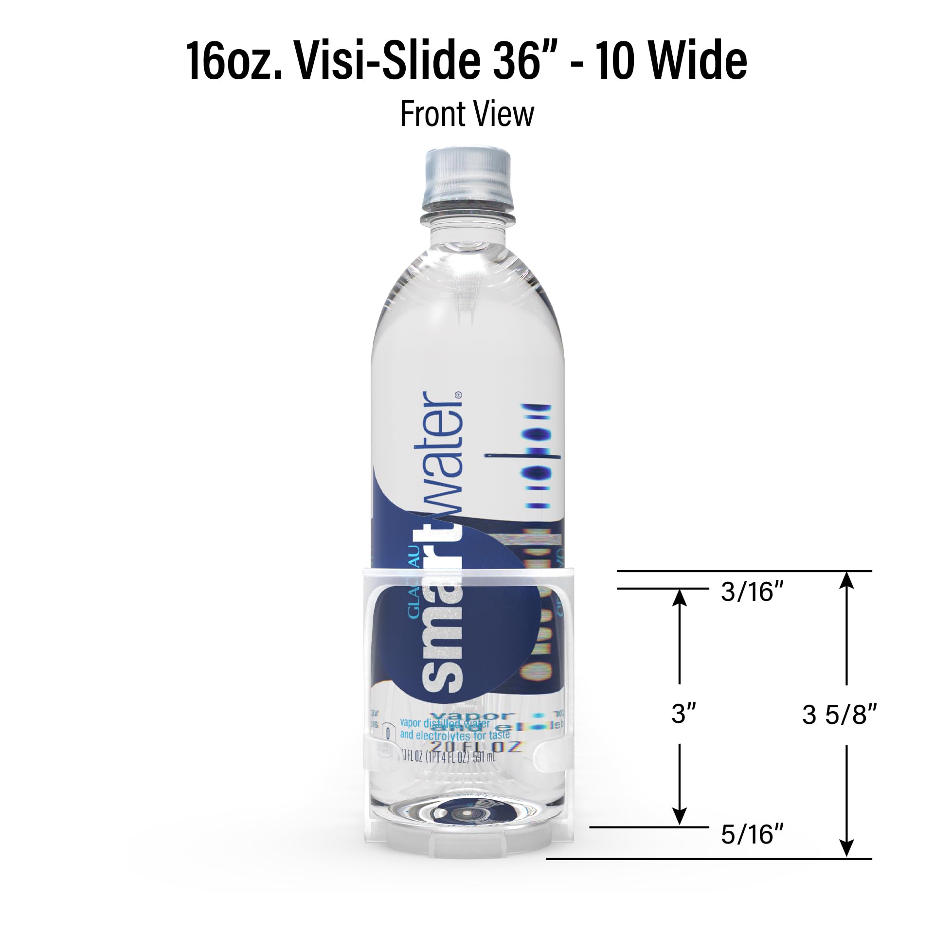 Visi-Slide 14/16oz Soda Beverage Dispenser - Gravity Fed Glide for Angled Shelves for Coolers, Commercial Refrigerators, Cold Vaults (Pack of 3) Drink Organizer for Cans, Bottles and More