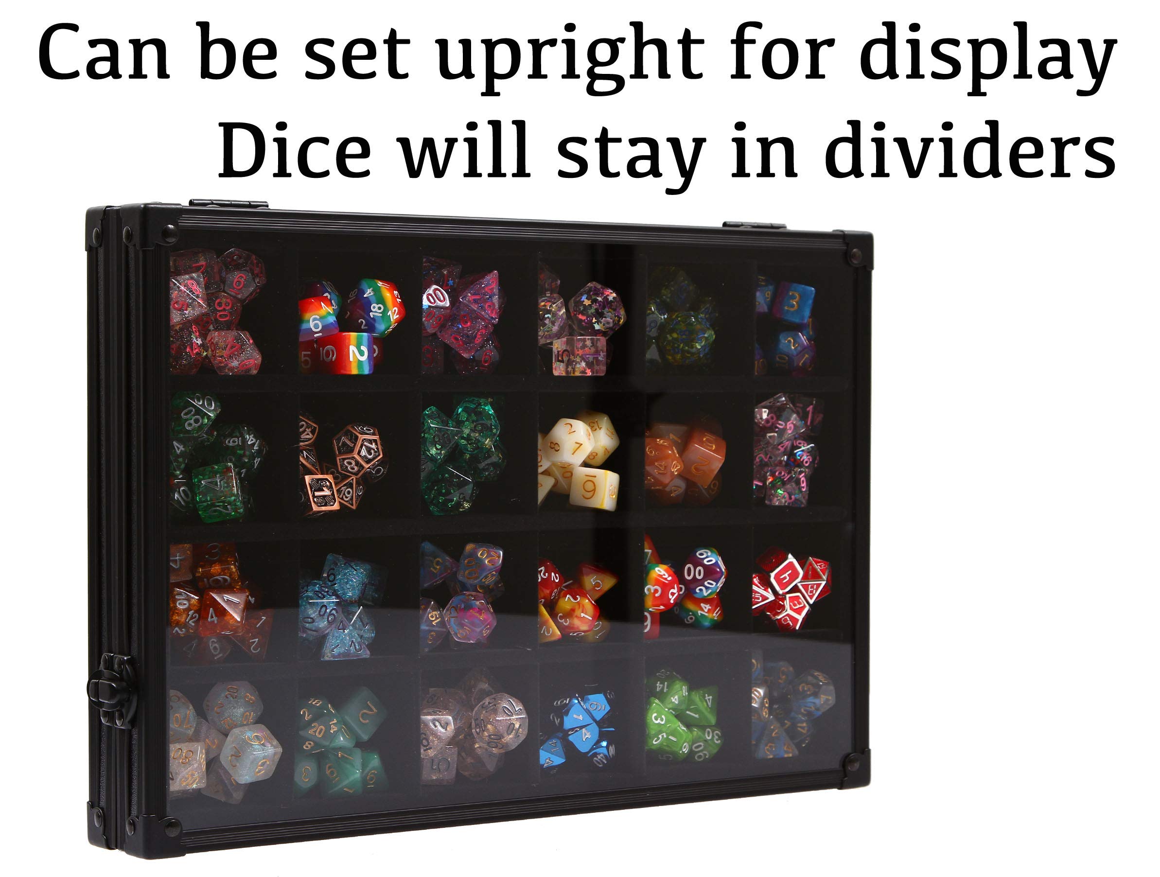 Forged Dice Co. Dice Display Case and Rolling Tray with Removable Divided Dice Tray - Storage Box Holds up to 240 Metal or Plastic Polyhedral Dice Sets - Great for Dice Collectors or RPG D&D Games