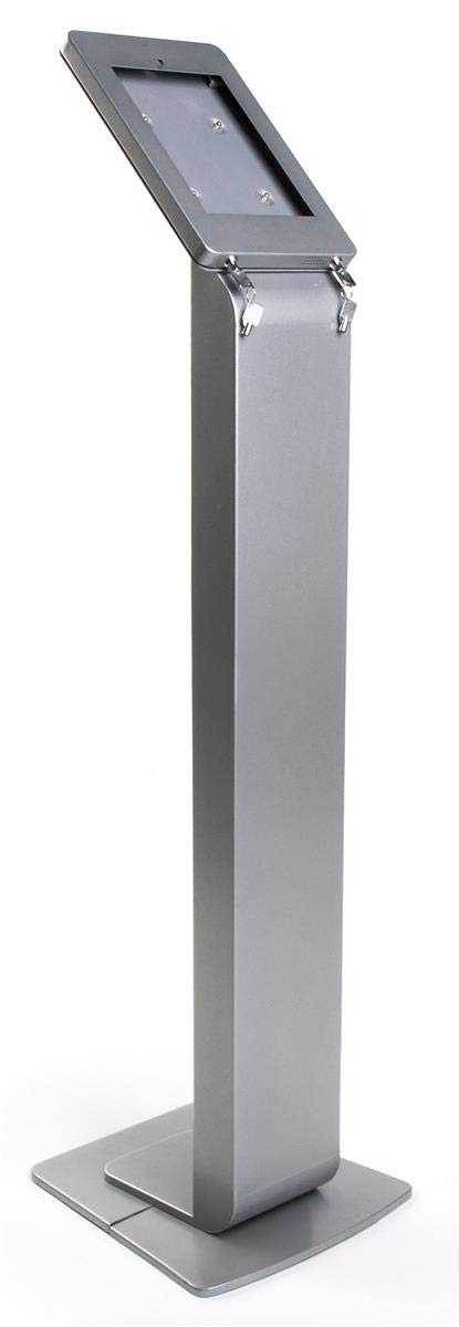 Displays2go Locking Tablet Floor Stands, Compatible w/ 9.7" iPad, ADA Accessible – Silver (ADAIP97SV)
