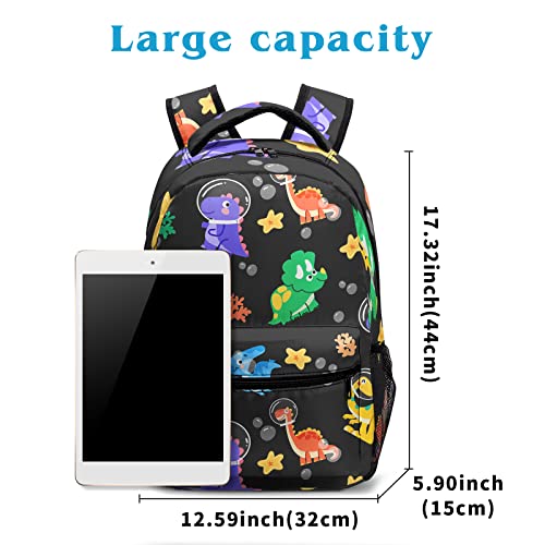 Dacawin Cute Dinosaurs Backpack Ocean Theme Cartoon Animals Backpacks Dino Starfish Corals Casual Daypack Lightweight Durable Elementary School Bags for Toddler Kids Boys Girls